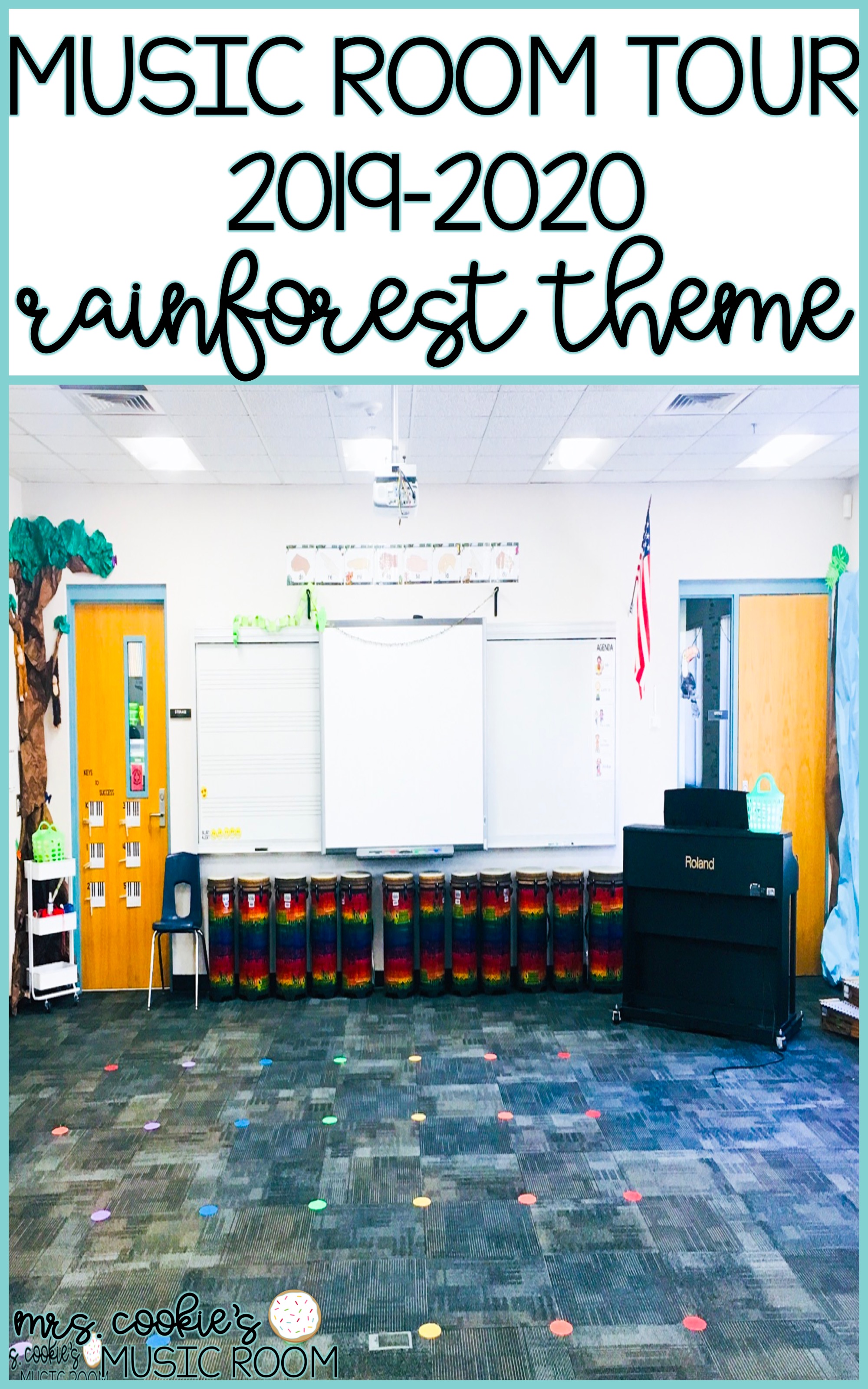 Tropical Rainforest Music Classroom Tour - Mrs. Cookies Music Room